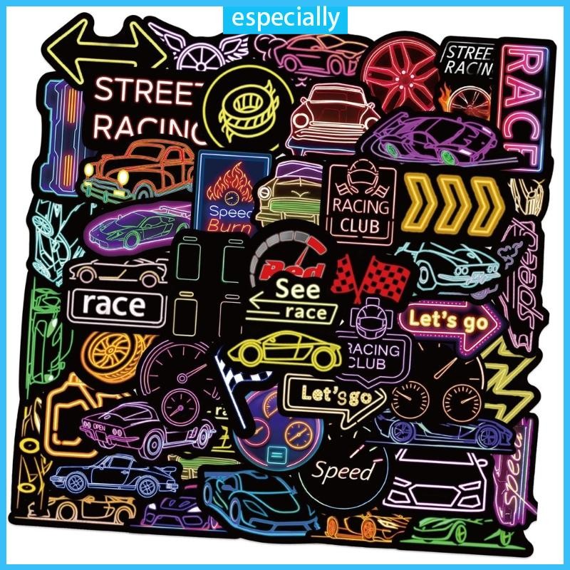 ESP 50 Sheets Luggage Sticker Reward Sticker Race Car Sticker for Kids ...