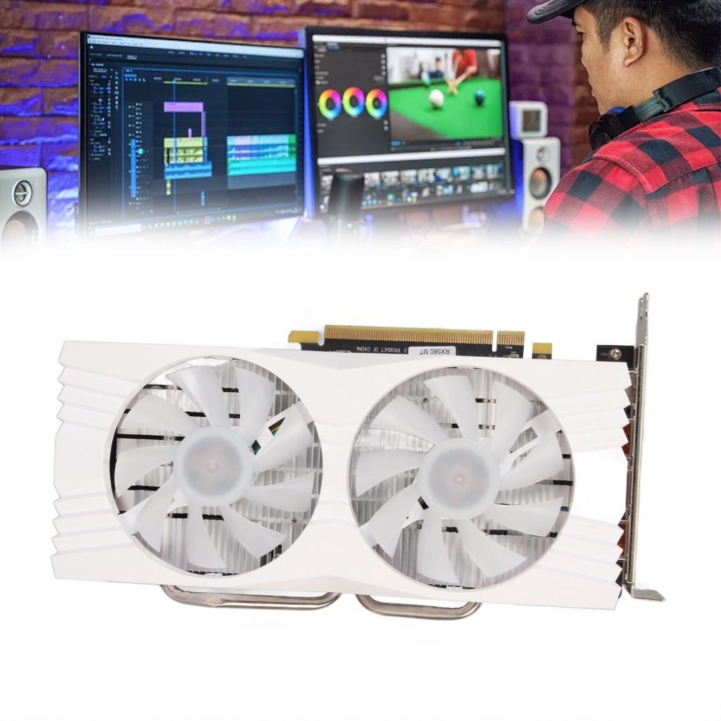 ooidshop Jiawu Graphics Card RX 580 8GB 256 Bit GDDR5 Computer Dual Fan ...