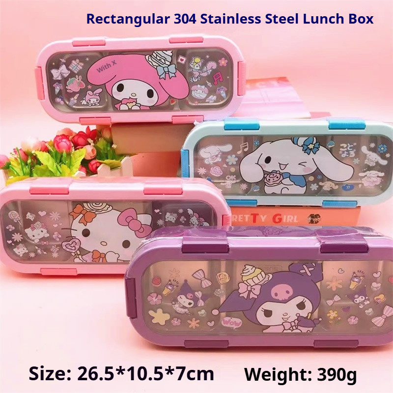 [In-stock and ready to ship]New rectangular three-compartment cartoon ...
