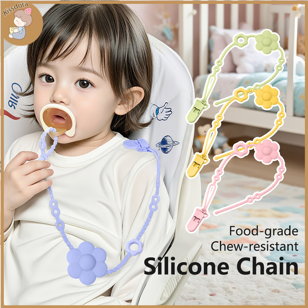 Kissdora Silicone Pacifier Chain Clip Infant Pacifier Chain Holder ...