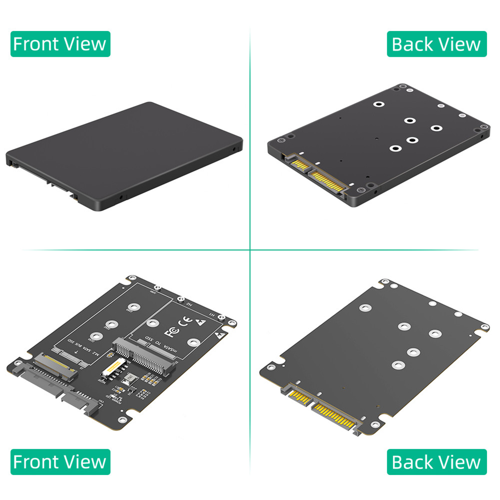 Combo M.2 NGFF B-Key & MSATA SSD To SATA 3.0 Adapter Converter Case ...