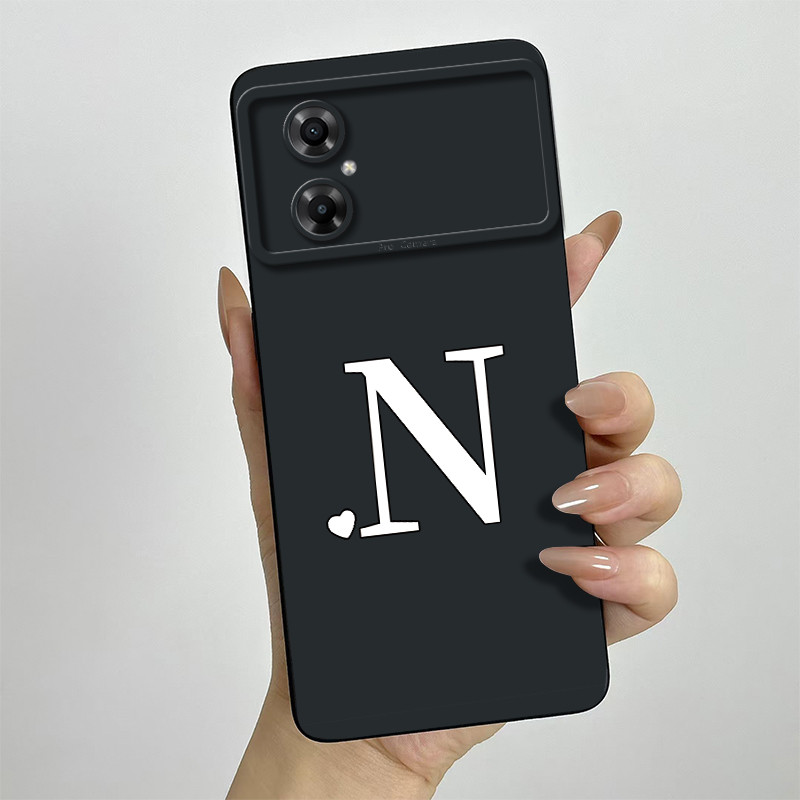 For Xiaomi Redmi Note 11R Shockproof Bumper Cute Initial Letters Soft ...