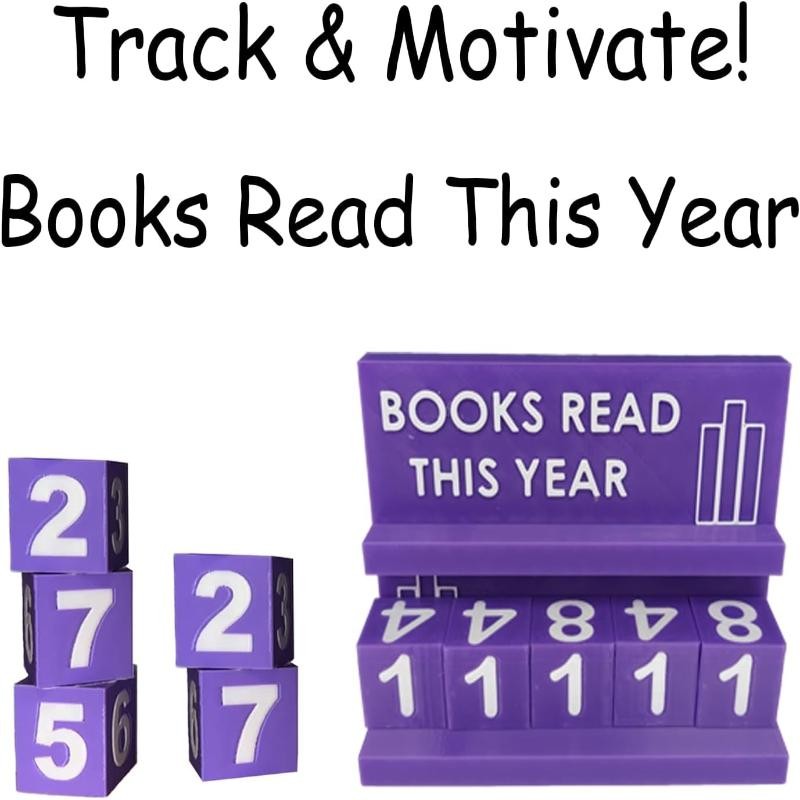 SUPERSHOP Books Read This Year Sign 3D Printed Book Counter For Reading ...