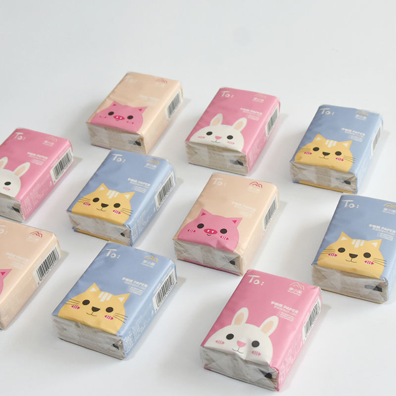 Handkerchief Paper Cute Version Small Pack Tissue 60 Packs Wet Water ...