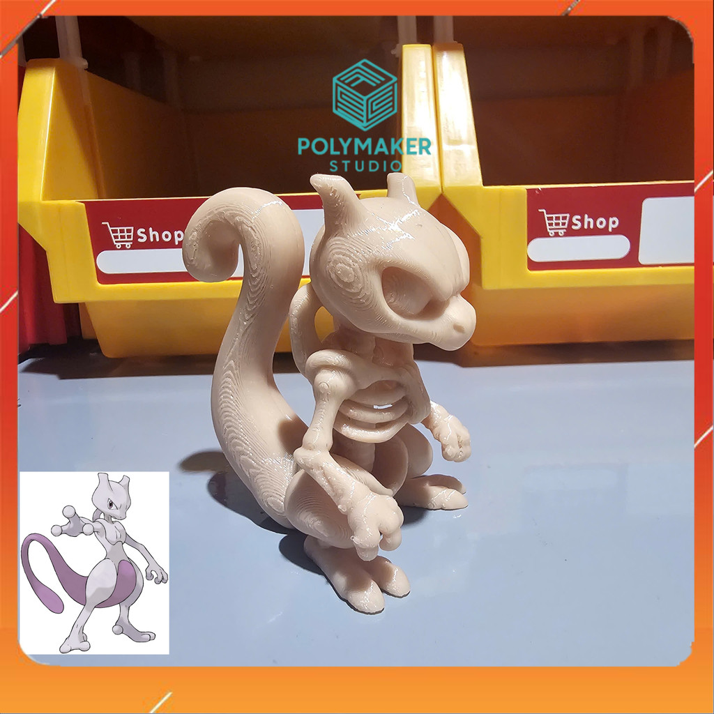 Pokémon Mewtwo Model Skeleton Toy - Mewtwo Pokémon Skeleton Creepy Cute ...