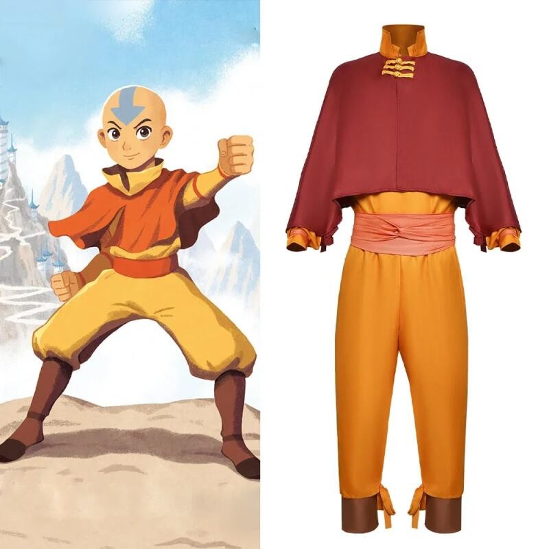 Avatar The Last Airbender Aang Anime Cosplay Costume Adult Suit Outfits ...