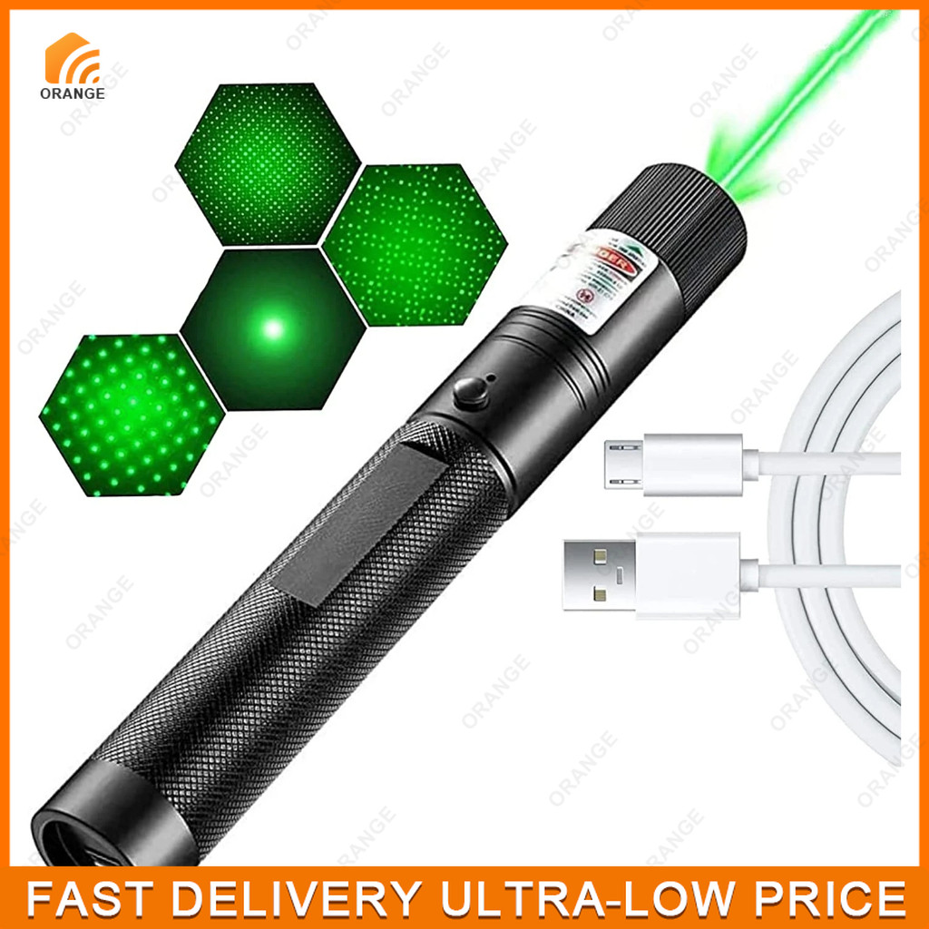USB Rechargeable Green Laser Pointers 532nm 10000m High Power Laser 303 Laser Flashlight ...