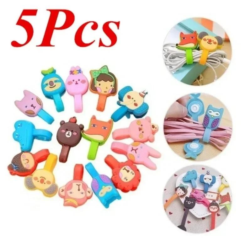 5 Pack Cute Cartoon Earphone Cable Winder Earphone Cable Storage Clip ...