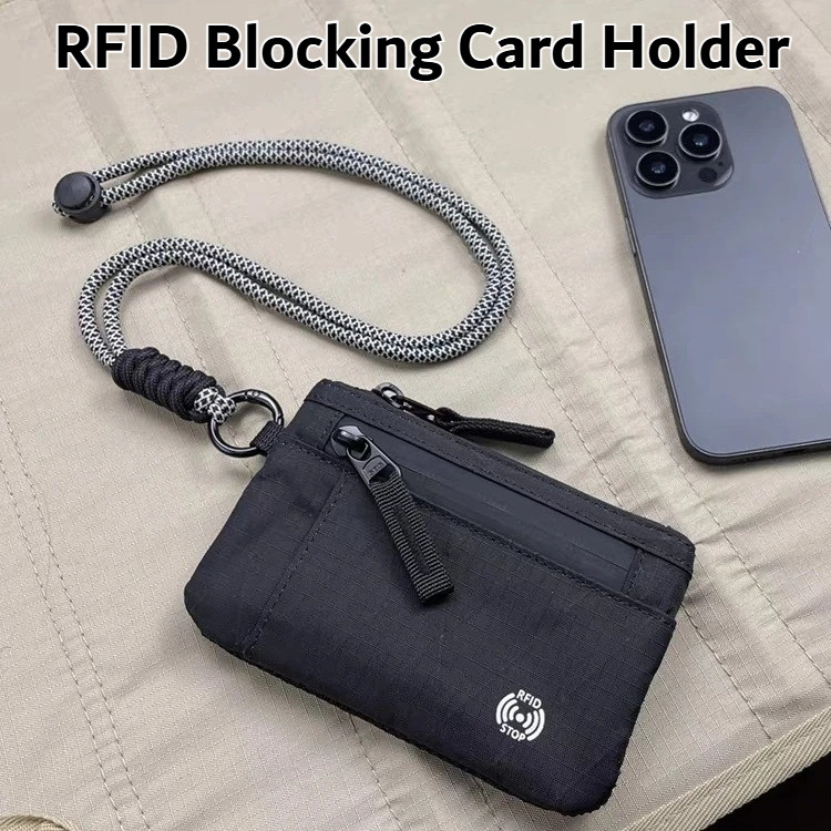 RFID Blocking Function Credit Card Holder, Slim Anti-Theft Wallet ...