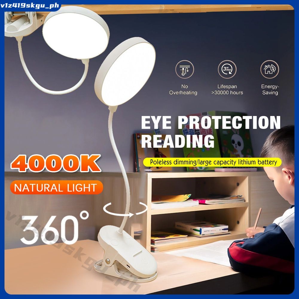 Led Clamp Desk Lamp Rechargeable Foldable Table Lamp 3 Color Dimming ...