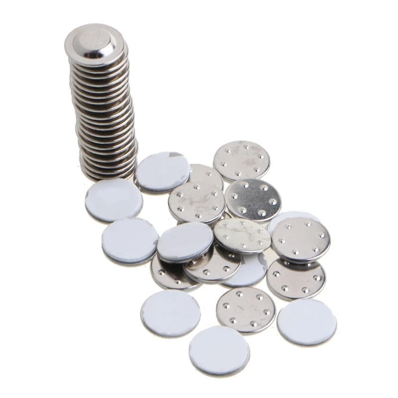 20pcs Round Magnetic Badge Magnets Metal Fastener For ID Card ...
