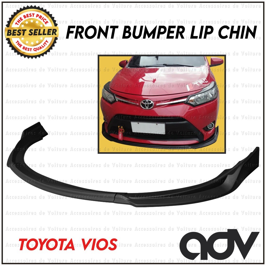 Toyota Vios Bumper Front Lip Chin Body Kit Matte Black | Shopee Philippines