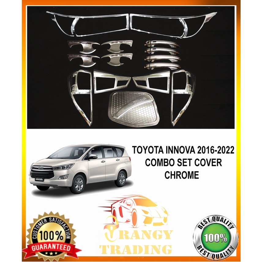 Toyota Innova 2019 to 2025 V VARIANT Garnish Combo set cover chrome ...