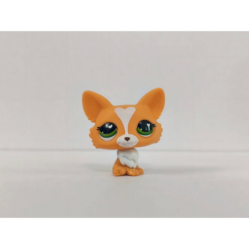 LPS Figure Orange Corgi Dog Green Eyes G7 #202 Littlest Pet Shop toy ...