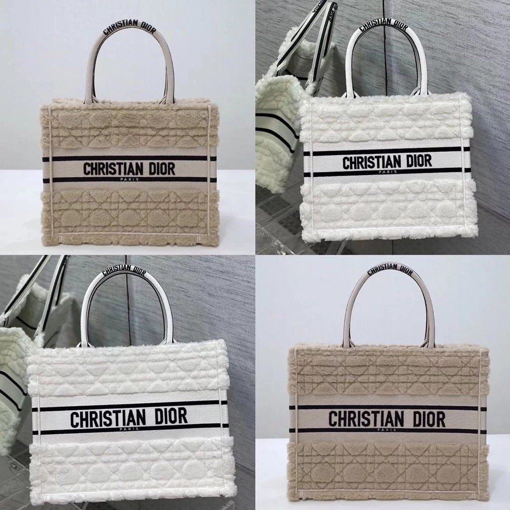Dior Dior 22 Ladies Book tote Handbag New Lamb Wool Velvet Diamond ...