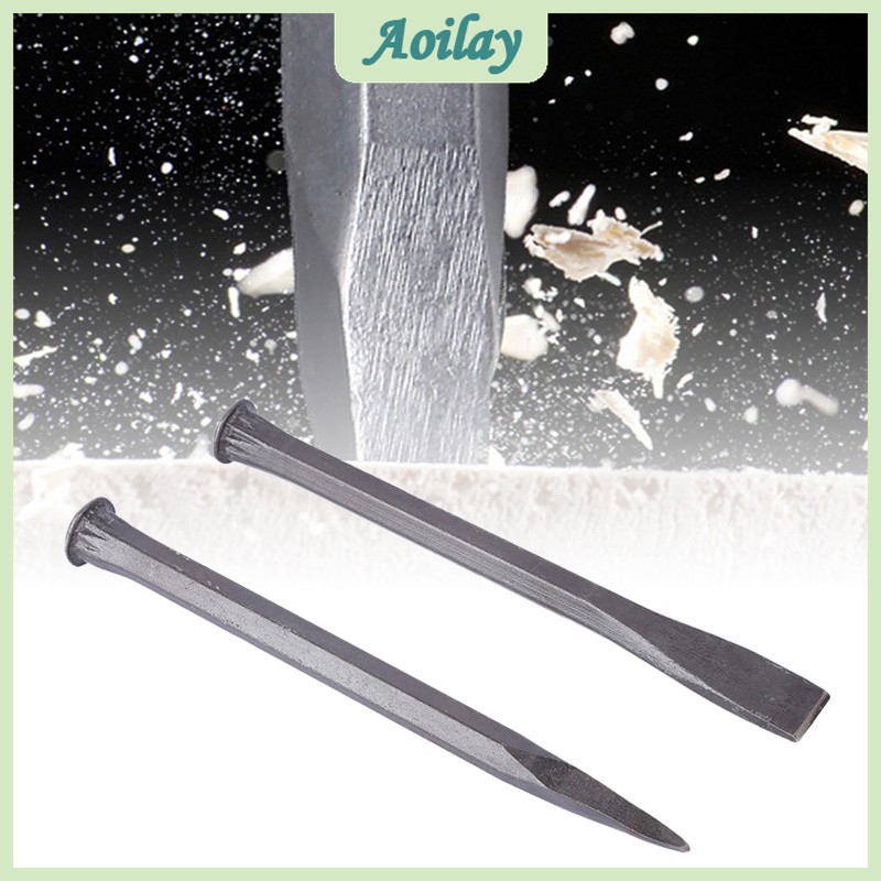 30CM Industrial Grade Tungsten Steel Chisel Flat/Pointed For Stone ...