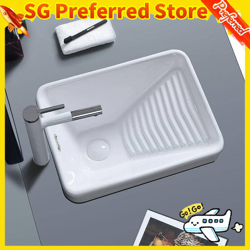 Taichung basin laundry basin with washboard, sink under the table ...