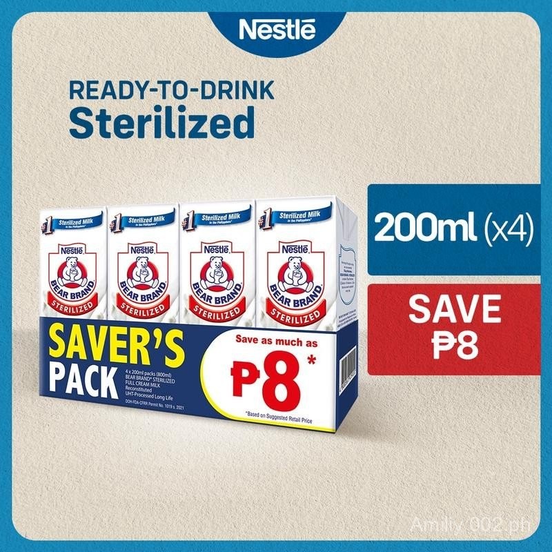 BEAR BRAND Sterilized UHT Milk 200ml - Buy 4, Save 8 | Shopee Philippines