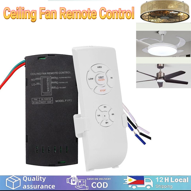 Universal Ceiling Fan Lamp Remote Controller Kit Receiver + Remotes ...