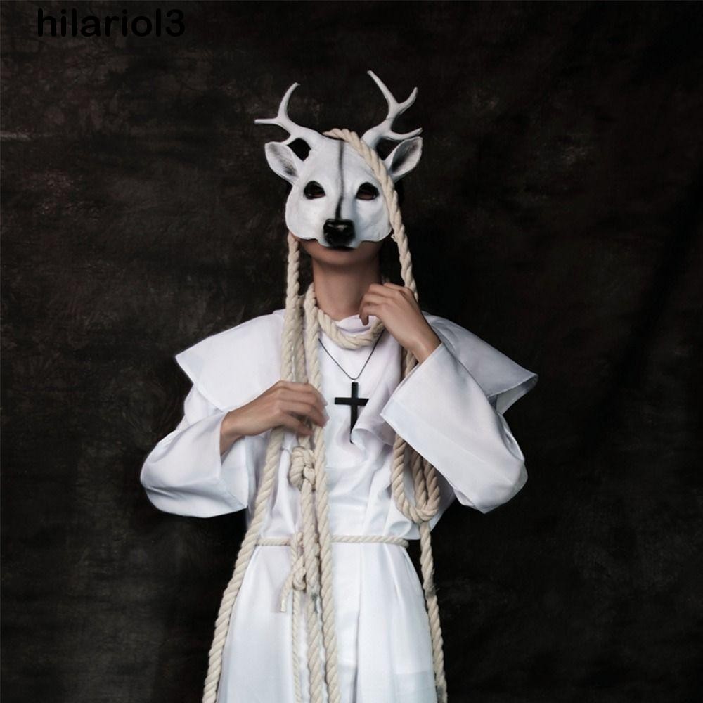 HILARIO Deer Head Mask Party Half-face Mask For Women Anime Cosplay ...