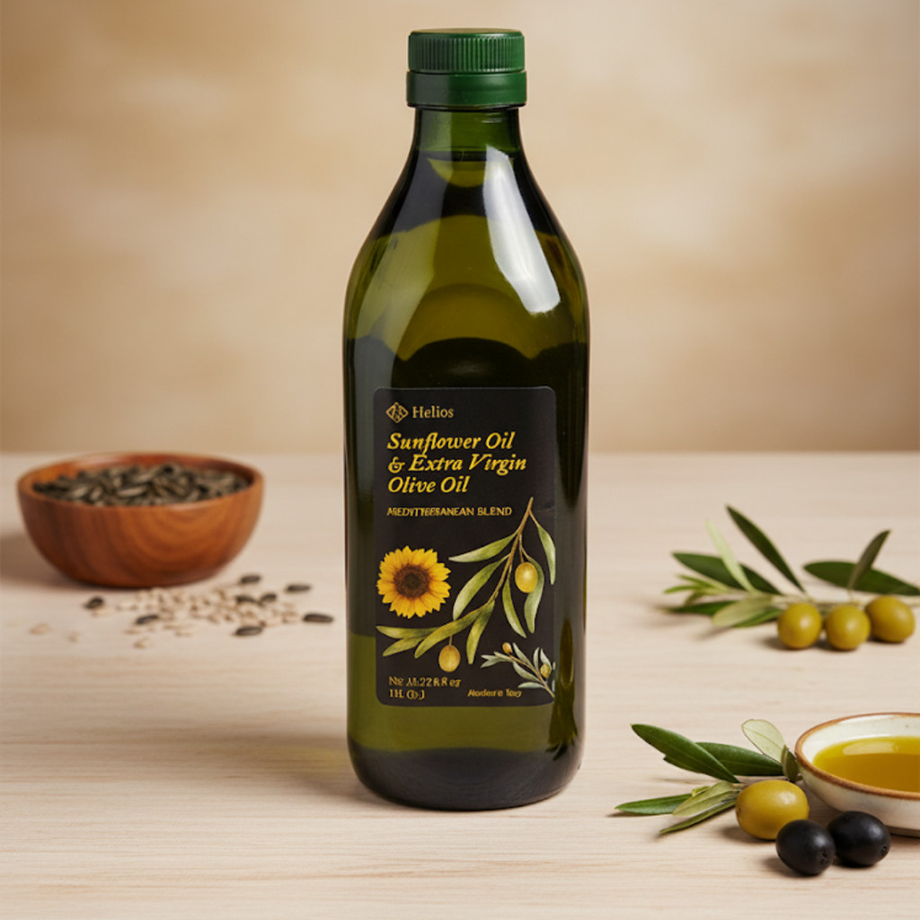 Helios Mediterranean Blended Extra Virgin & Sunflower Oil 1L Plastic ...
