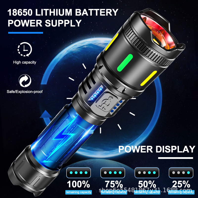 household flashlight rechargeable outdoor emergency lighting flood ...