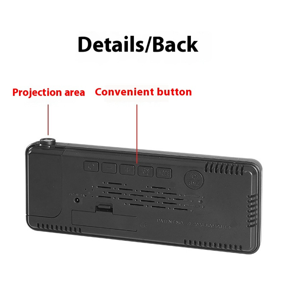 Projection Alarm Clock with Temperature Date LED Mirror Digital Clock ...