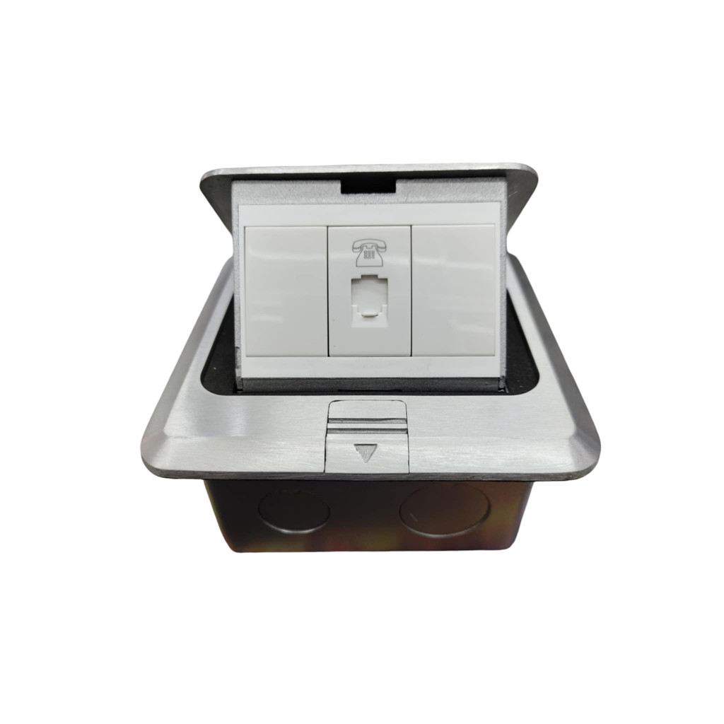 T&J Floor Outlet Pop-up 1 Gang TELEPHONE Outlet with Metal Utility Box ...