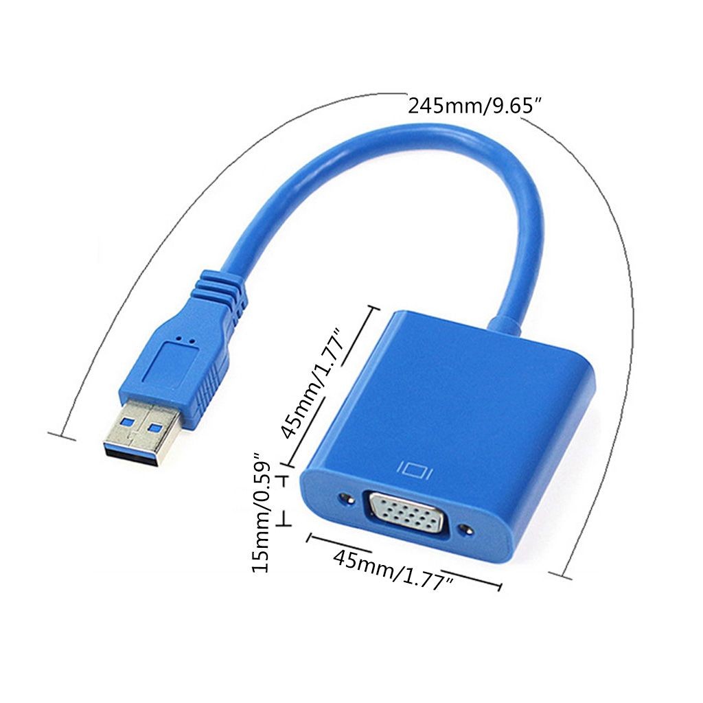 USB 3.0 to VGA Adapter Cable - Black No Driver Needed | Shopee Philippines