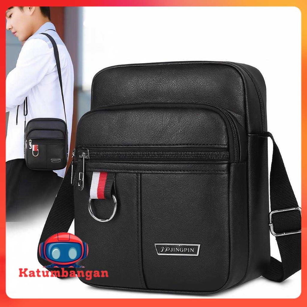 JINGPIN Men's Casual Business Crossbody Bag PU Leather - JP2 | Shopee ...