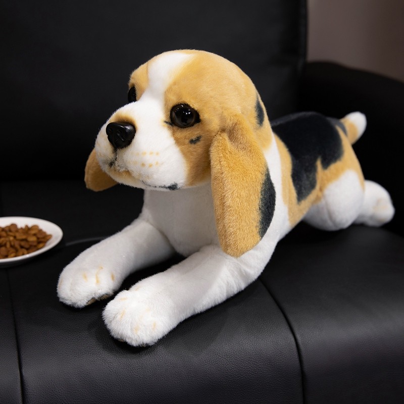 Kawaii Lifelike Beagle Plush Toys Stuffed Cute Lying Prone Doggy Doll ...
