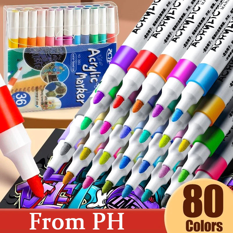 Acrylic marker Pen Coloring Set Quick-drying Watercolor Pen Painting ...