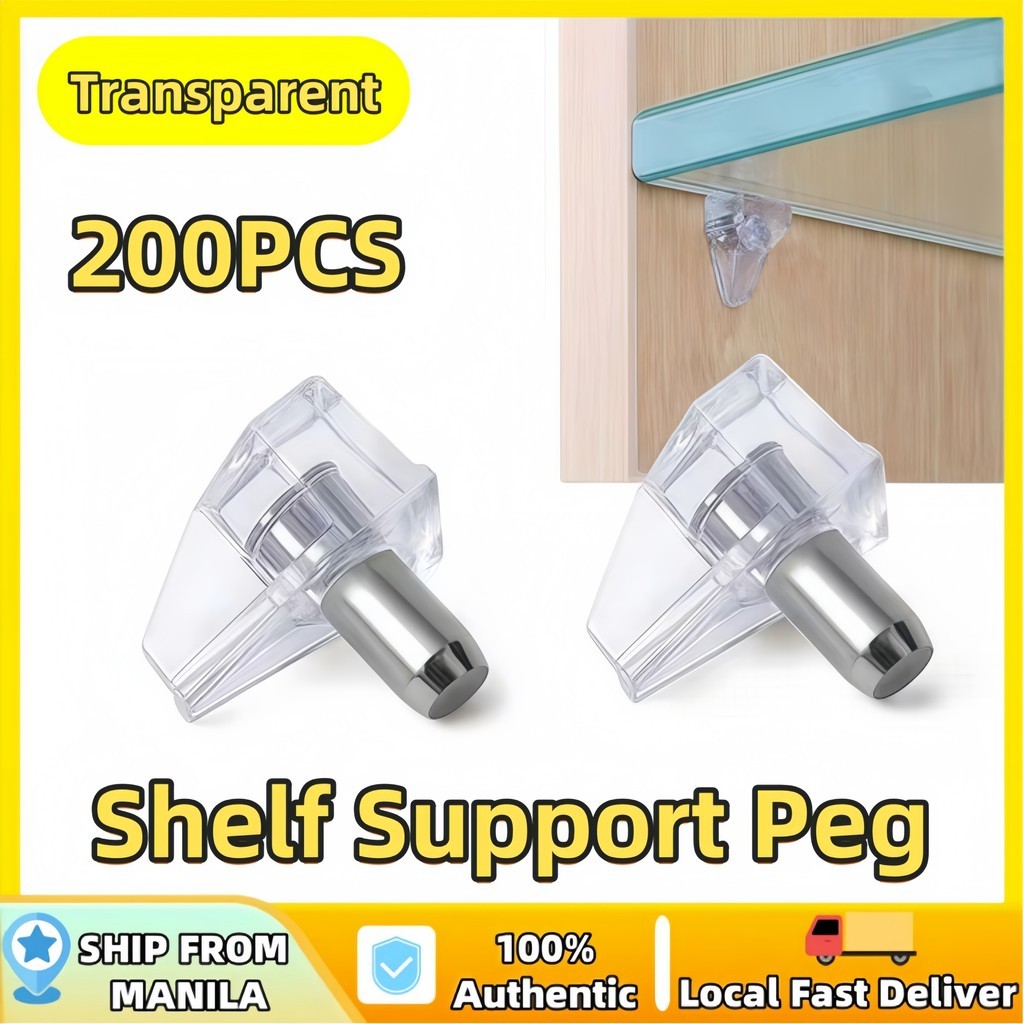 200pcs Shelf Support Peg/Cabinet Shelf Supports Pins/Clear Plastic ...