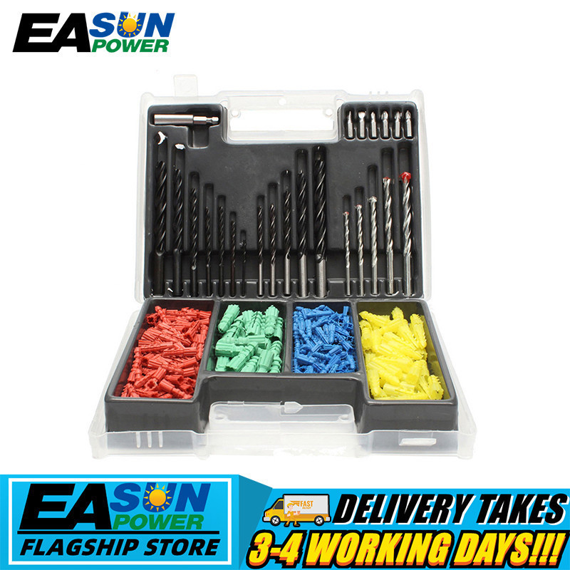 300pcs Twist Drill Cement Drill Wood Drill Bit Set Auger Drill Masonry ...