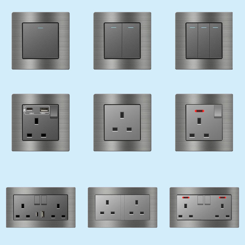13A British Electric Socket USB Fast Charge type-c British Standard ...