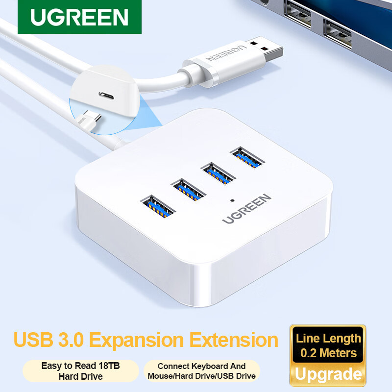 UGREEN USB 3.0 4-Port Splitter Hub Docking Station Multi Interface ...