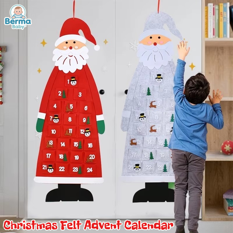 Christmas Felt Advent Calendar Santa Claus Advent Calendar To Hang on ...