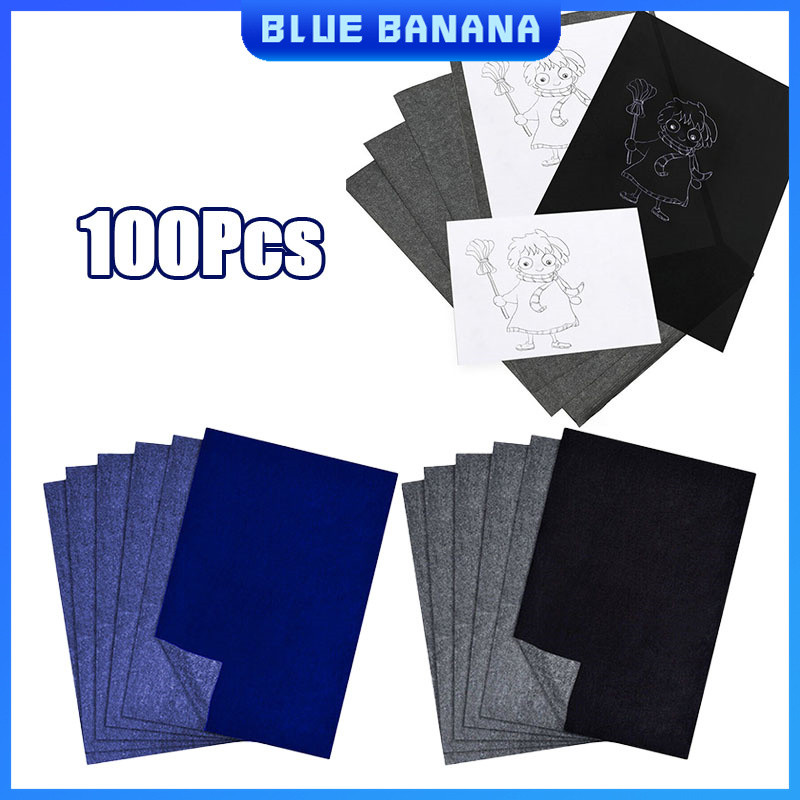 100 Sheets Multi Use Carbon Paper A4 Size Blue/Black Single Sided Copy ...