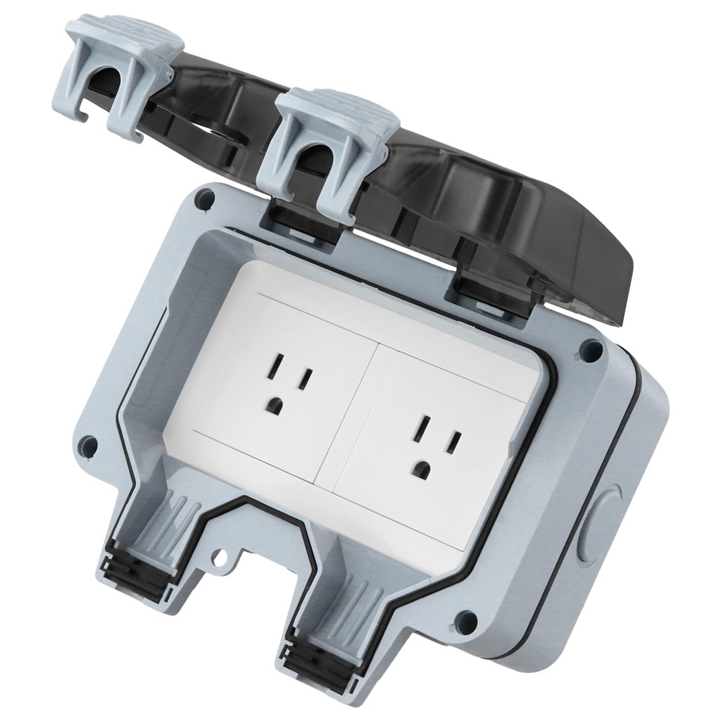 QWORK Heavy-Duty Outdoor Electrical Socket Cover - Wall Plug Socket ...