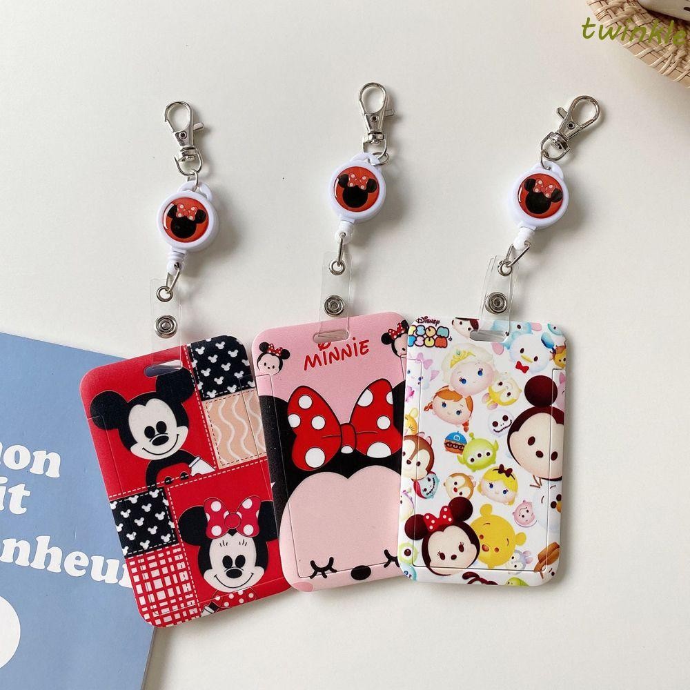 TWINKLE1 Card Holder Korean Girls Credit ID Card Meal Card Cartoon Little bear Retractable ...