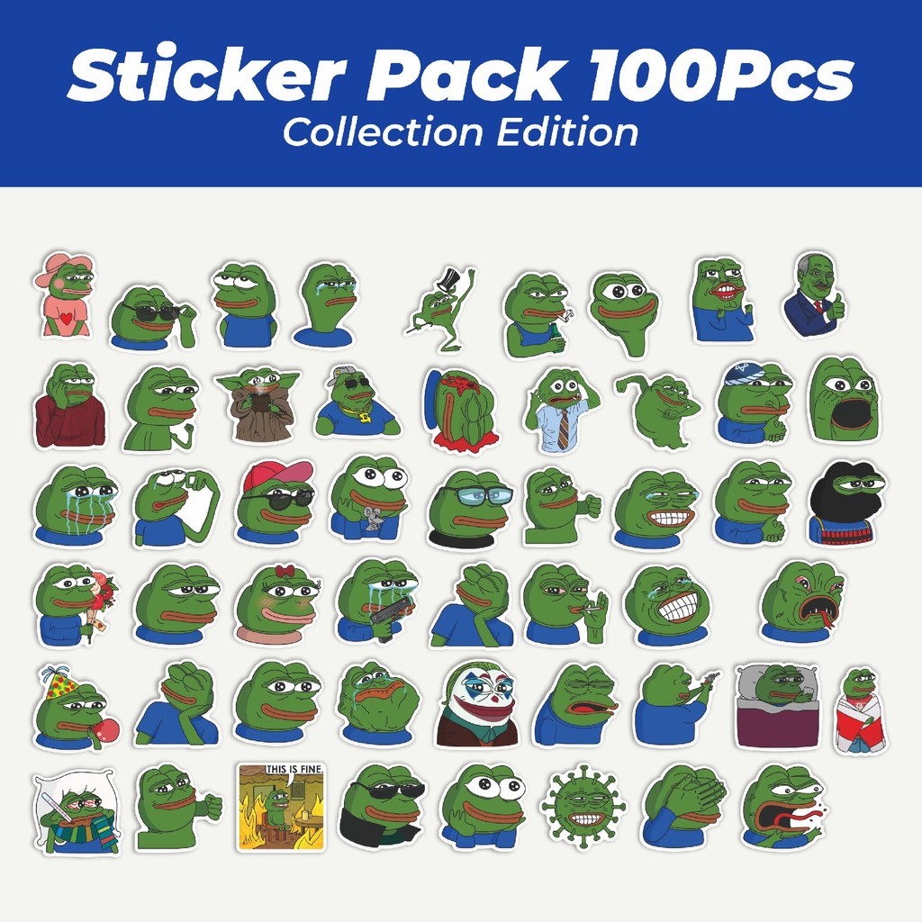HP Hot Pepe The Frog Meme Stickers Cute Waterproof Adhesive Stickers ...