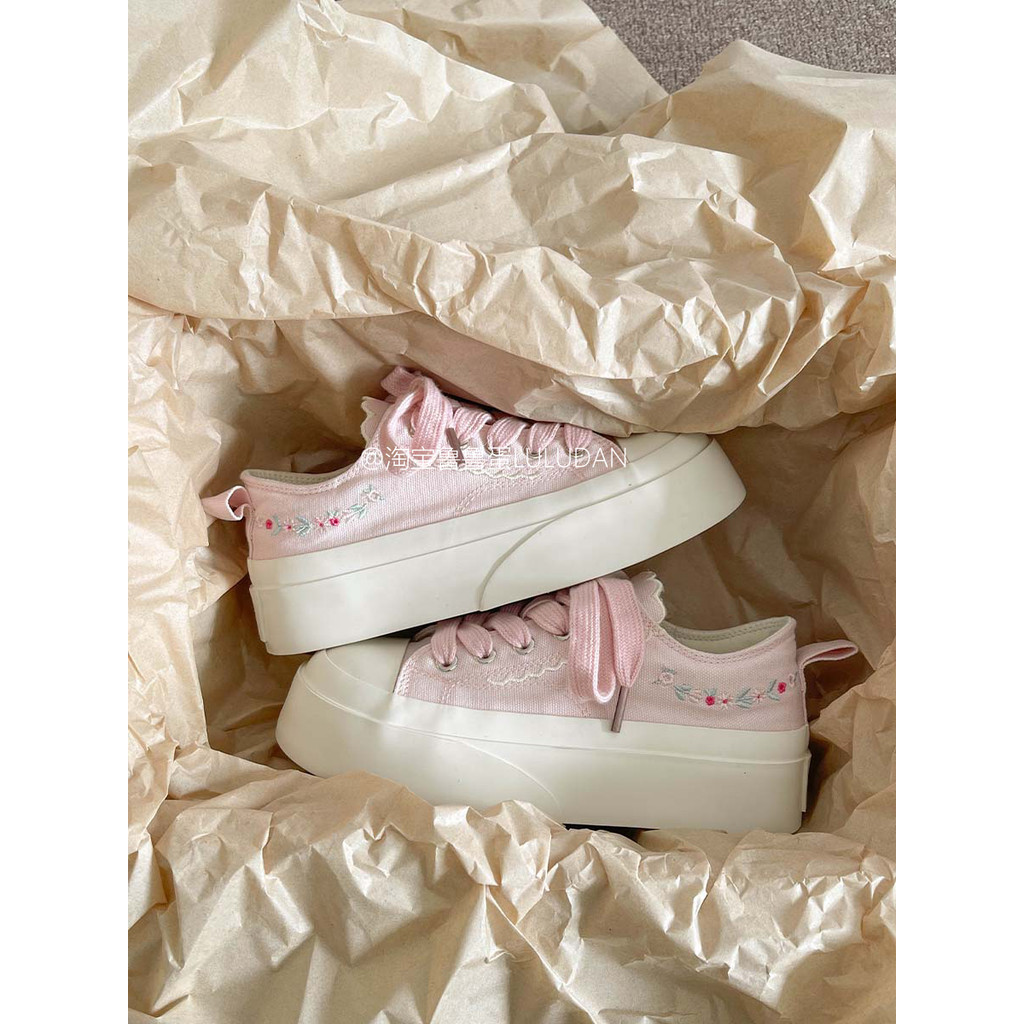 Ludan Women's Canvas Shoes - Thick Sole, Breathable Design, Embroidered ...