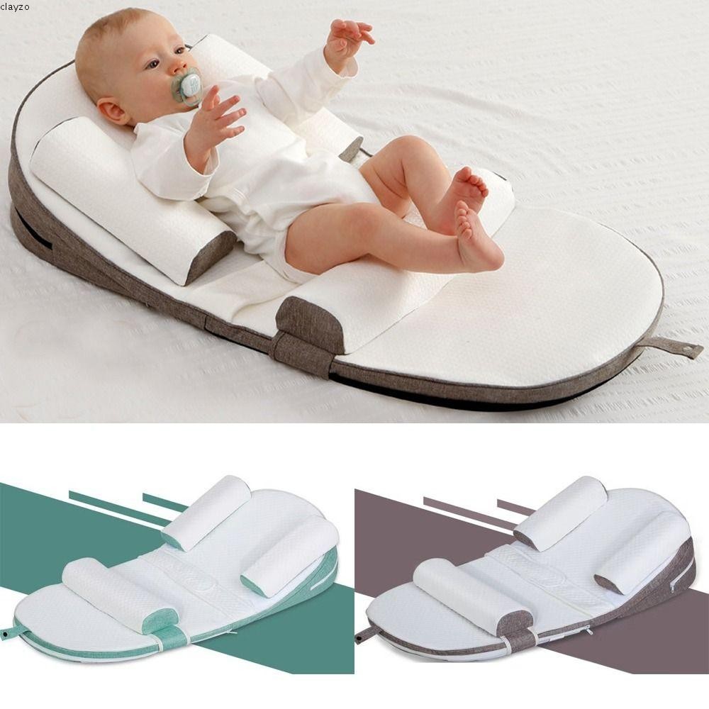 CLAYZO Baby Slope Pillow, Soothing Adjustable Anti Spitting Pillow ...