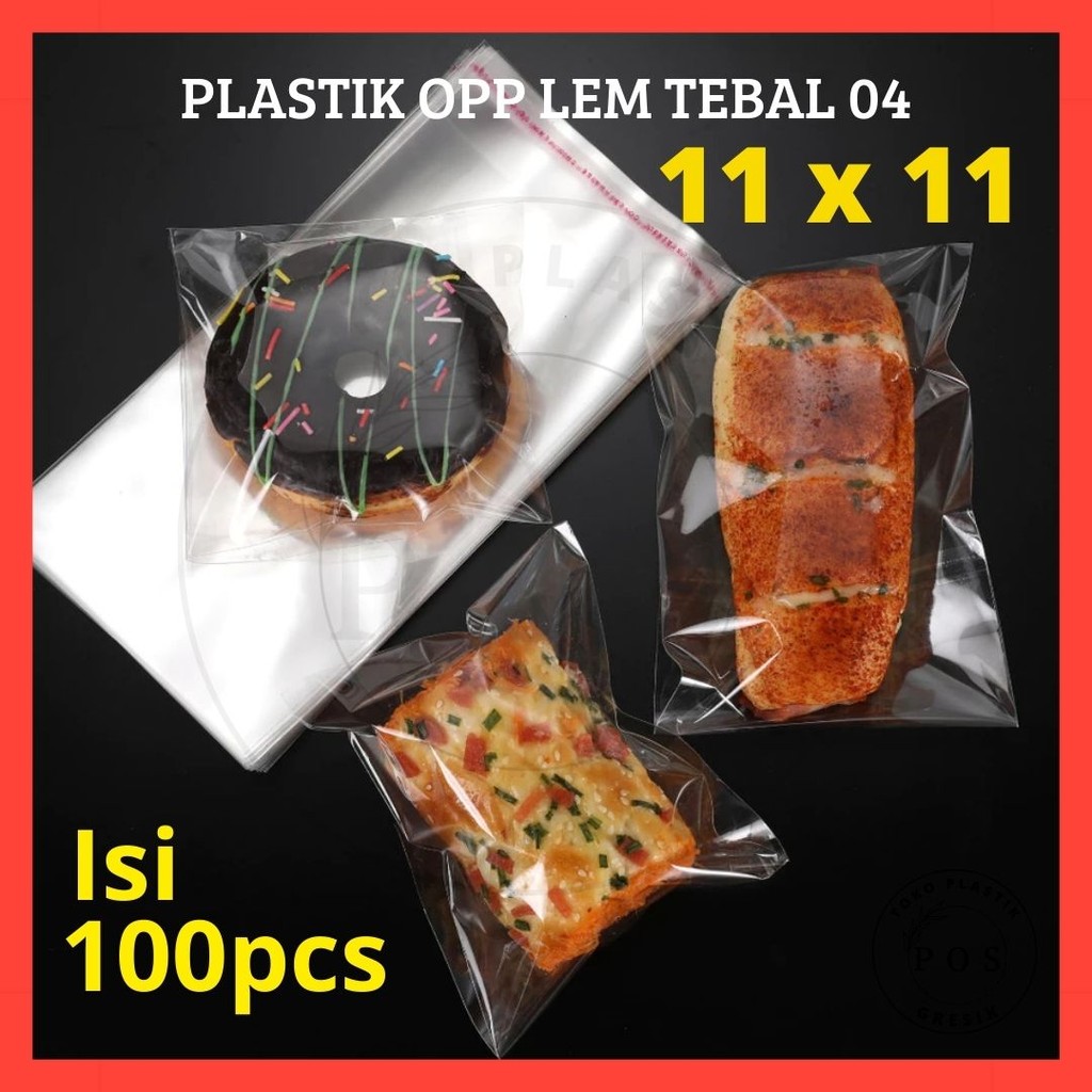 (04) 11 X 11 OPP GLUE PLASTIC GLASS DVD, Bakery, Invitation, Bread ...