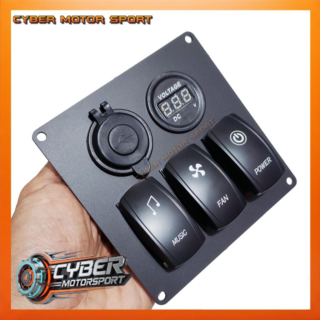 Car dashboard panel instrument 3 switch volt meter dc socket 12 volt 24 ...