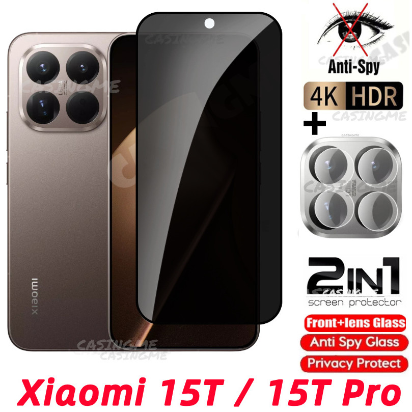 Xiaomi 15T 15TPro 202 Private Tempered Glass Anti-Spy Full Cover Screen ...