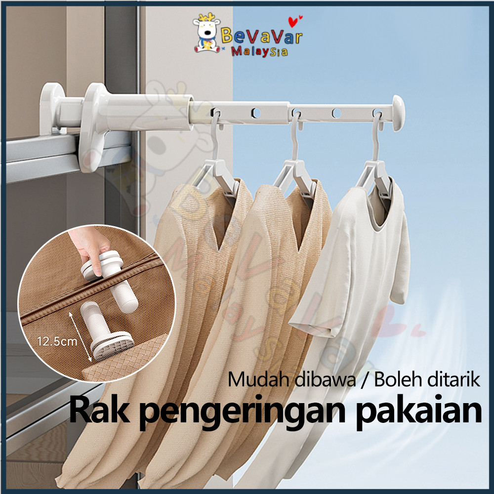 Bevavar Tiang Gantung Boleh Skala Folding Hanger Rack nail free ...