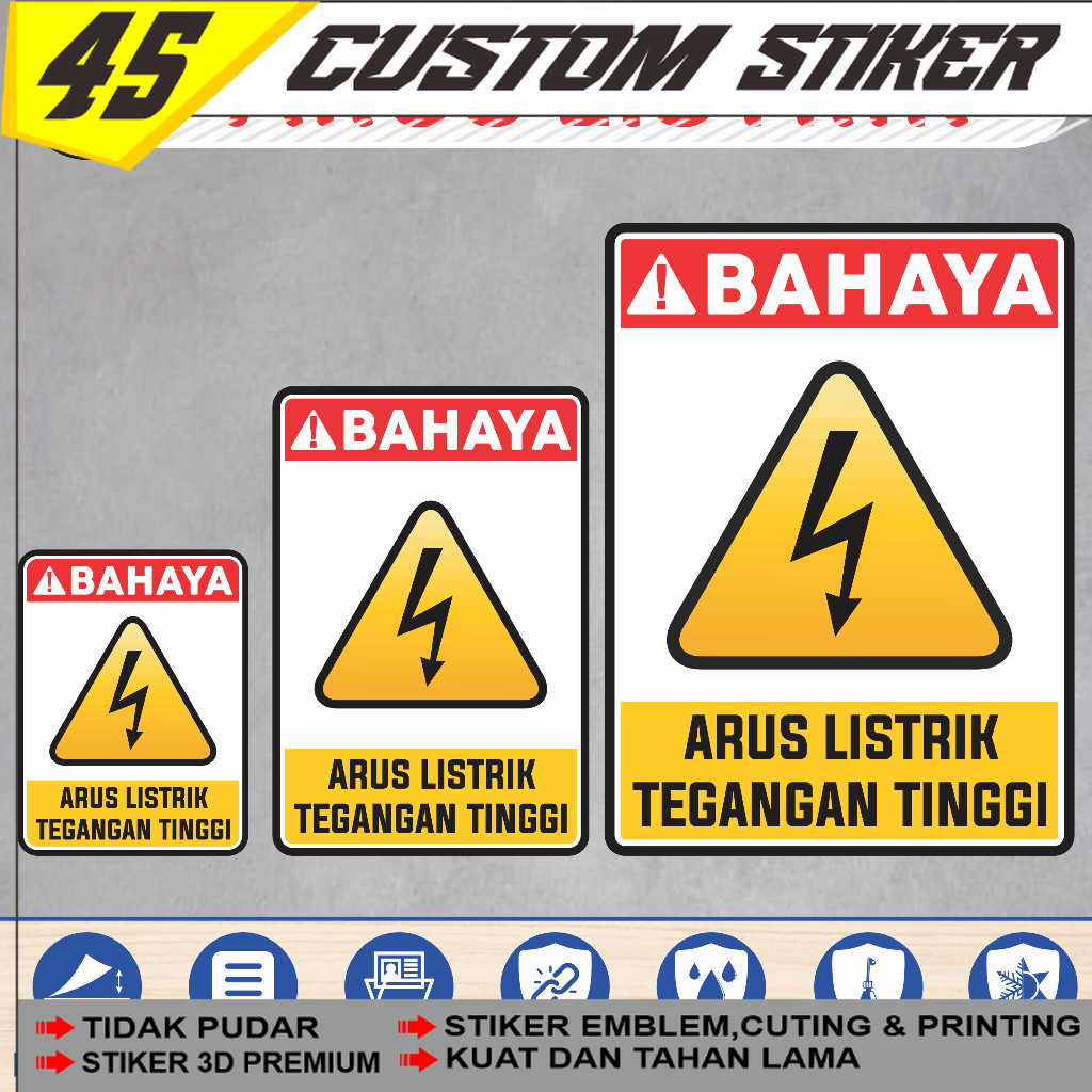 Waterproof Vinyl Stickers, High Voltage Electrical Current Dangers ...