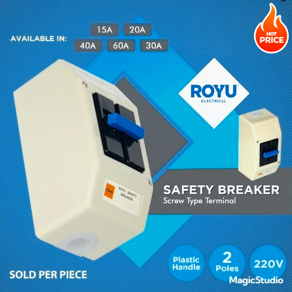 ROYU Safety Breaker / cover&outlet With Enclosure Box Case (Screw Type ...