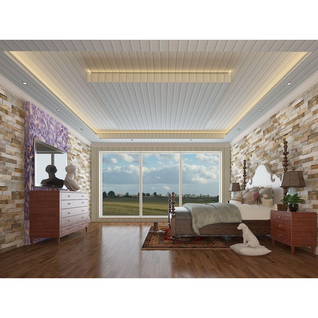 PVC Ceiling (1Pc&2Pcs) 95CM*25CM Panel Modern PVC Ceiling Panel Design ...